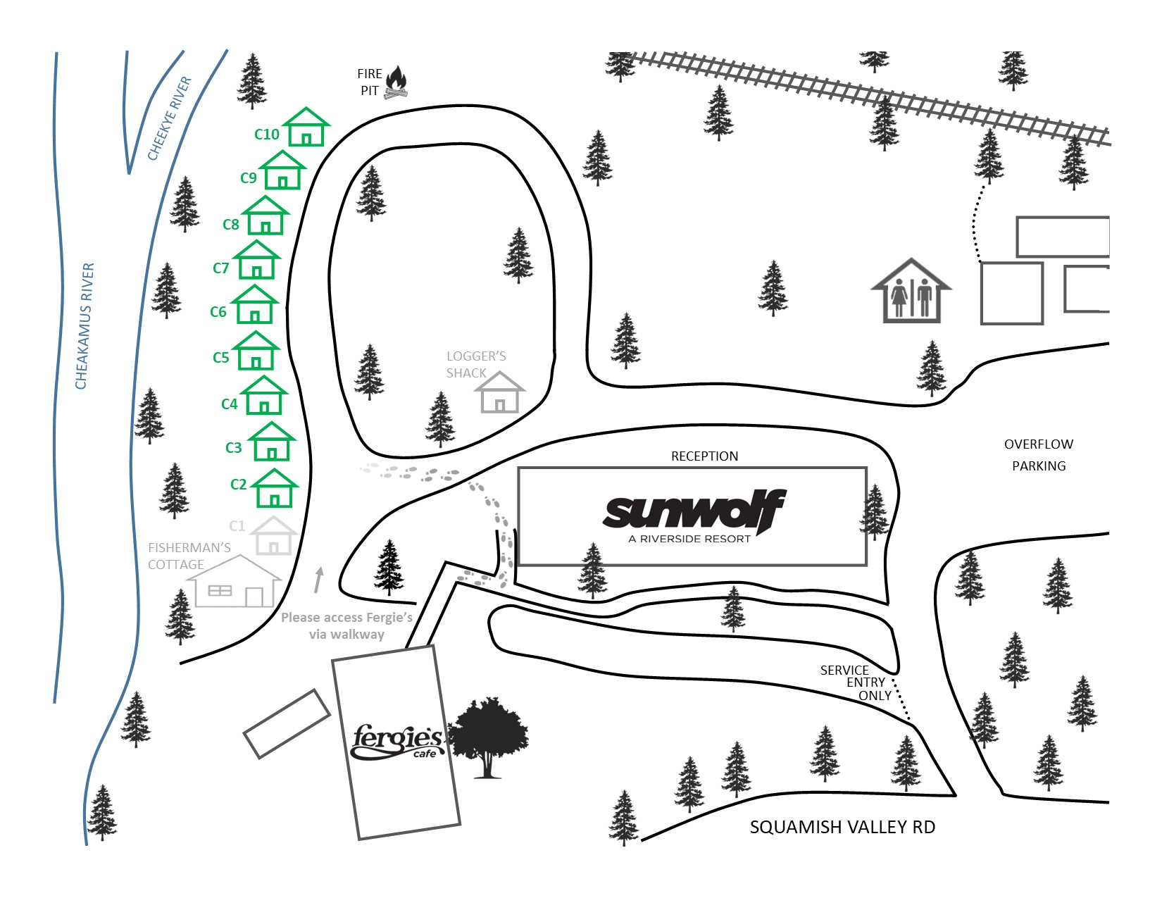 Riverside Cabins - Sunwolf Riverside Resort